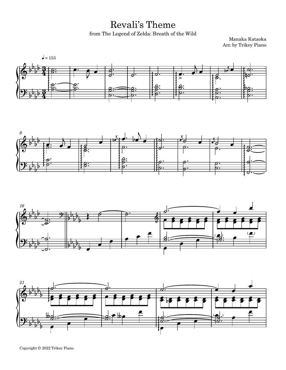 The Legend of Zelda: Breath of the Wild - Revali's Theme Spartito by Trikey Piano