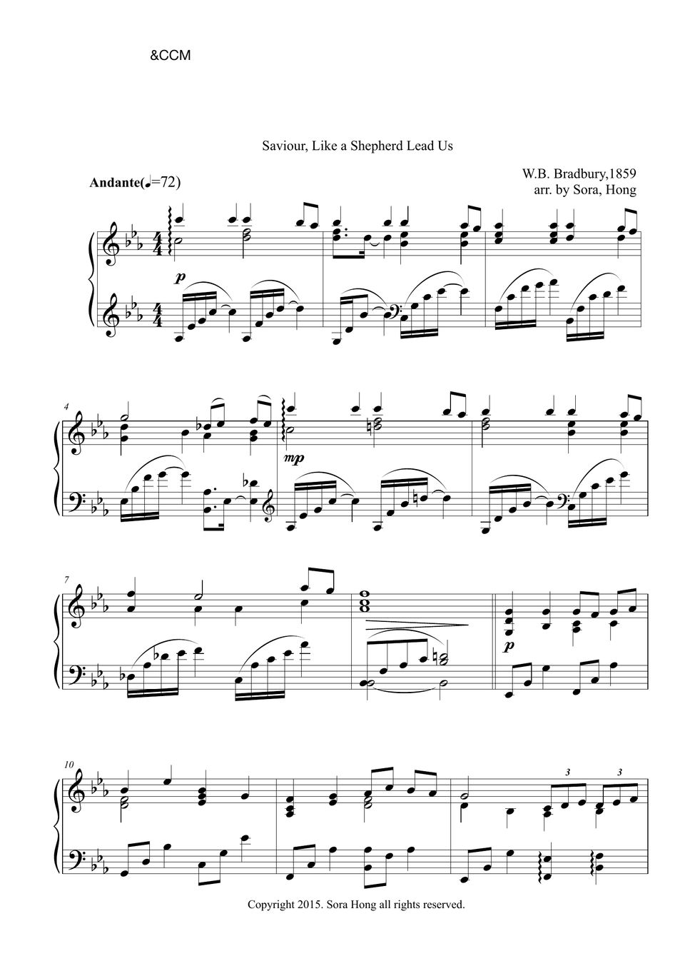 찬송가 선한 목자 되신 우리 주 Saviour Like A Shepherd Lead Us Pianocover By Sora