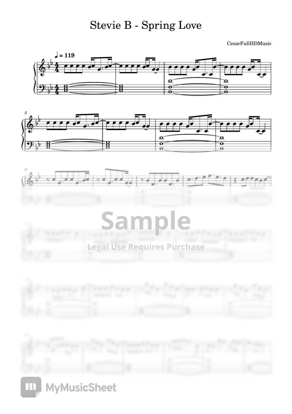 Stevie B - Spring Love نوتة موسيقية