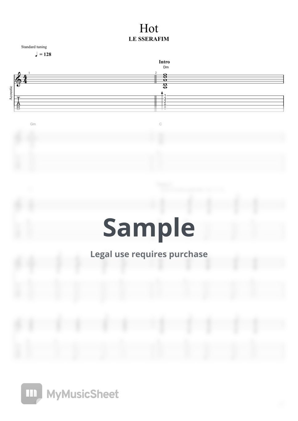 LE SSERAFIM - Hot TAB+1 Staff by Liu Guitar