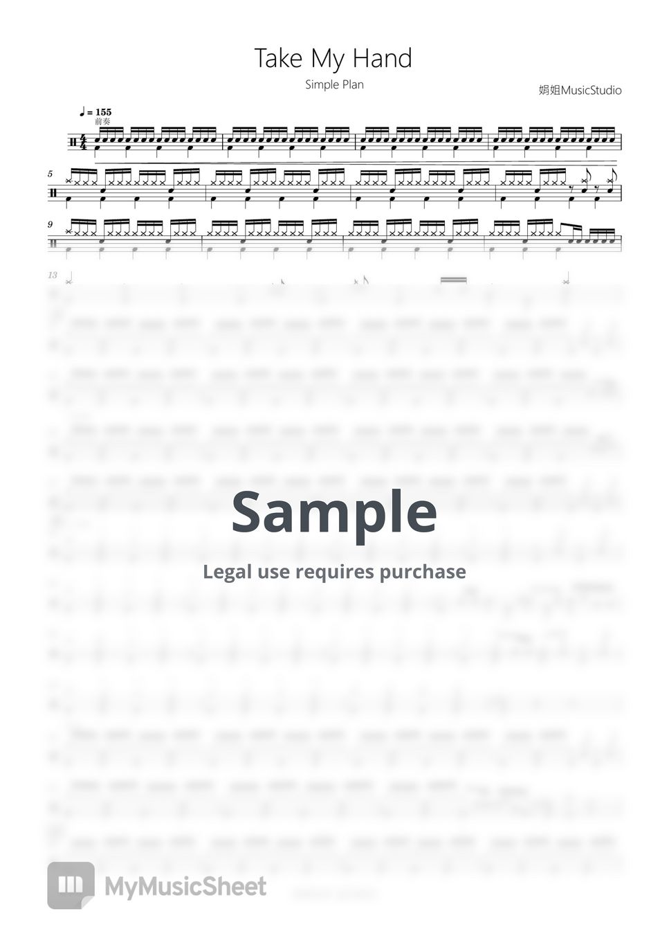 Simple Plan - Take My Hand Sheets by 娟姐