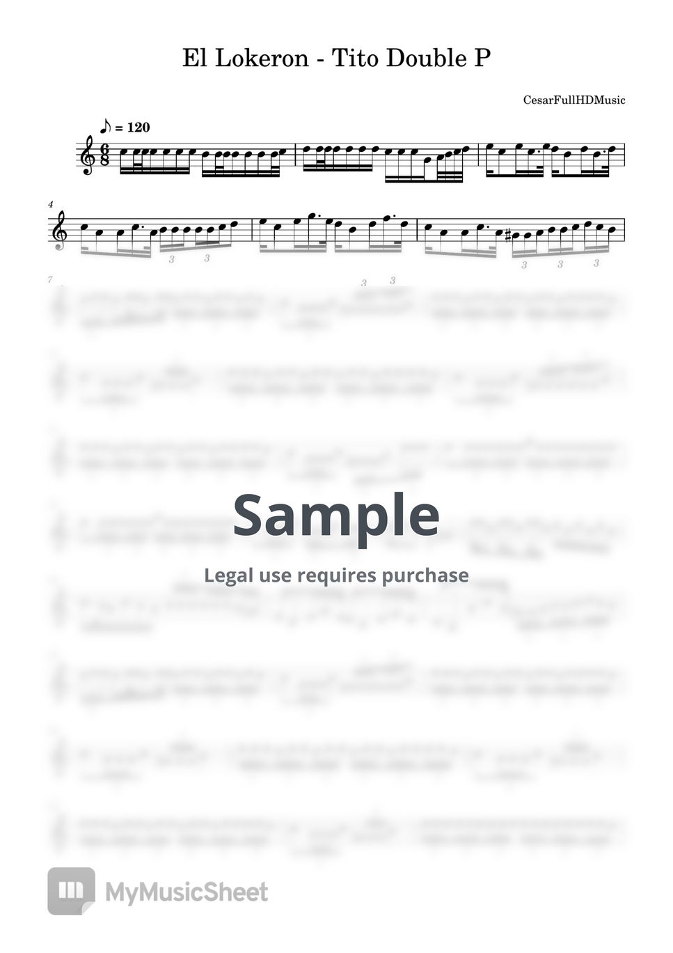 Tito Double P - El Lokeron Trumpet In Bb Sheet Music PDF | mymusic5