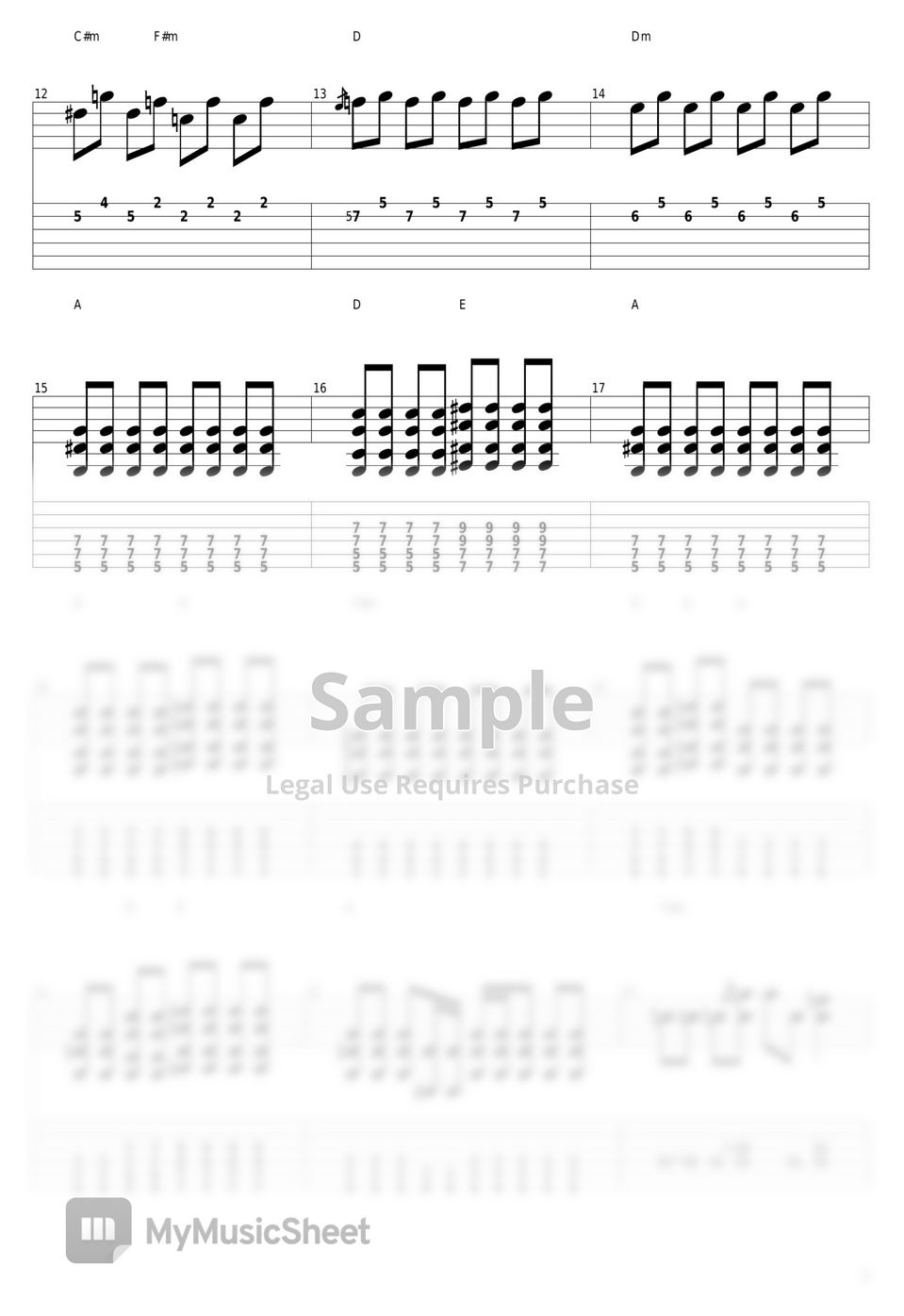 Weezer - Buddy Holly TAB+1 Staff by guitar cover with tab