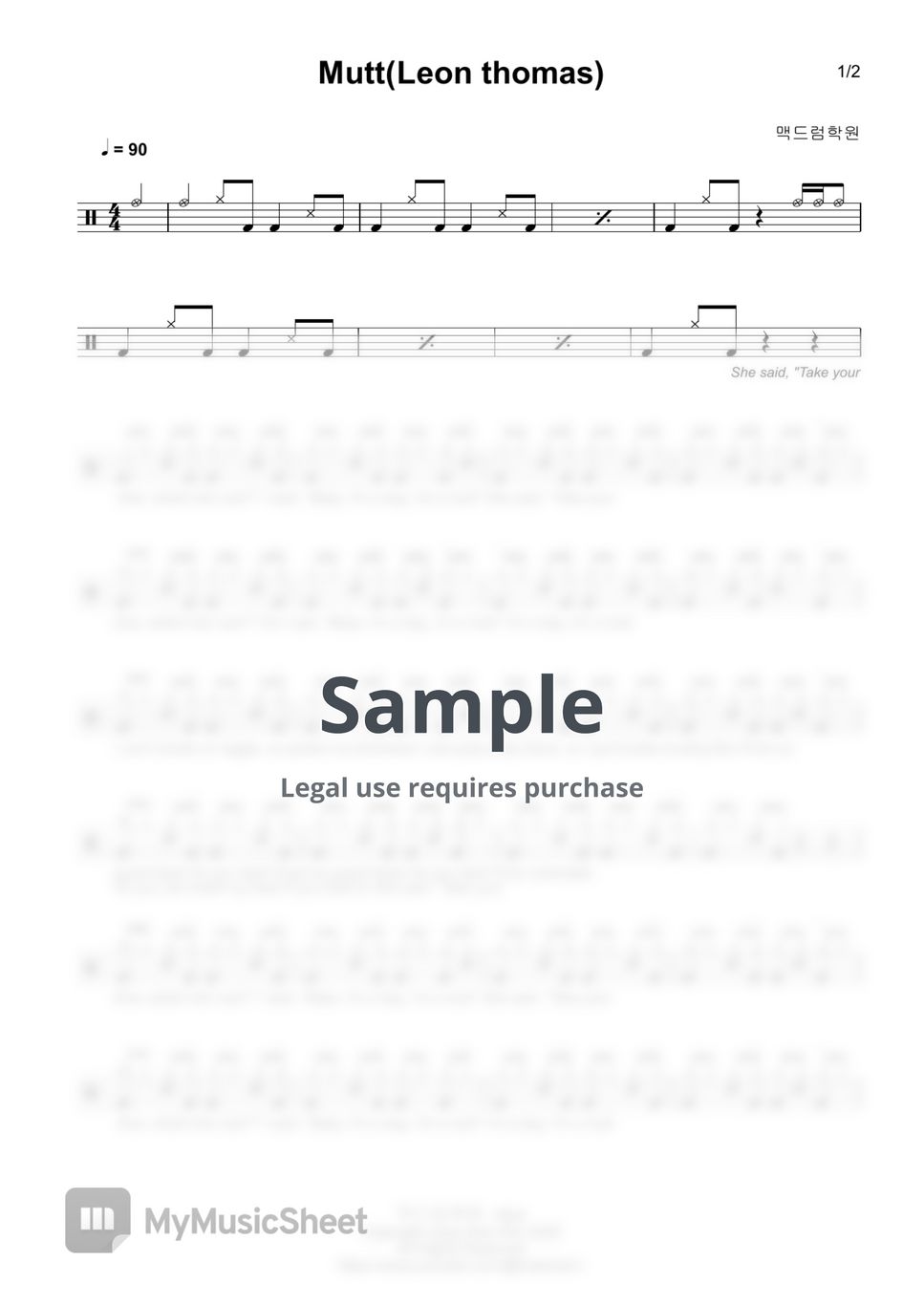 Leon Thomas - Mutt Sheet Music by Mcdrum