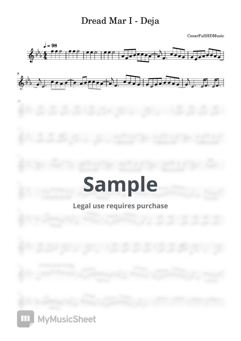 Dread Mar I - Deja 악보