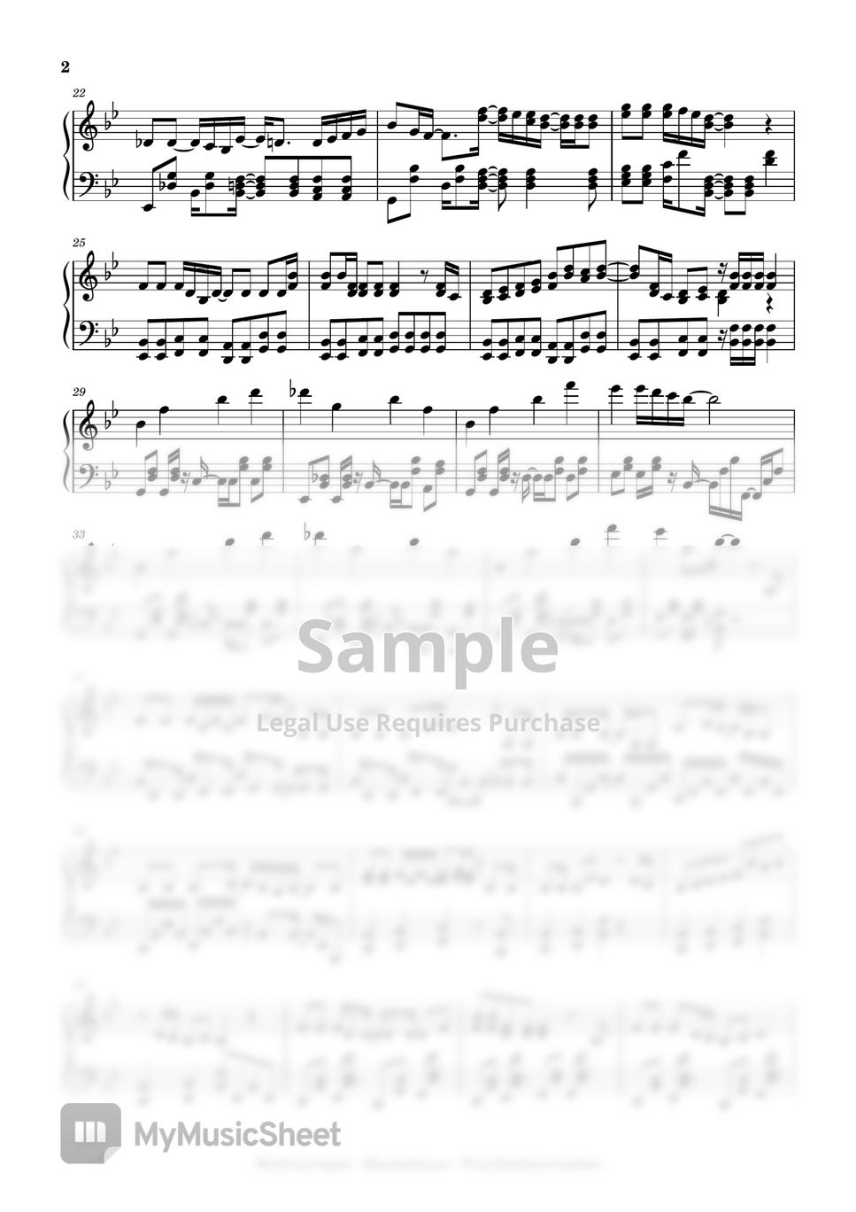 Mrs. GREEN APPLE - Blue Ambience (intermediate, piano) Sheets by Mopianic