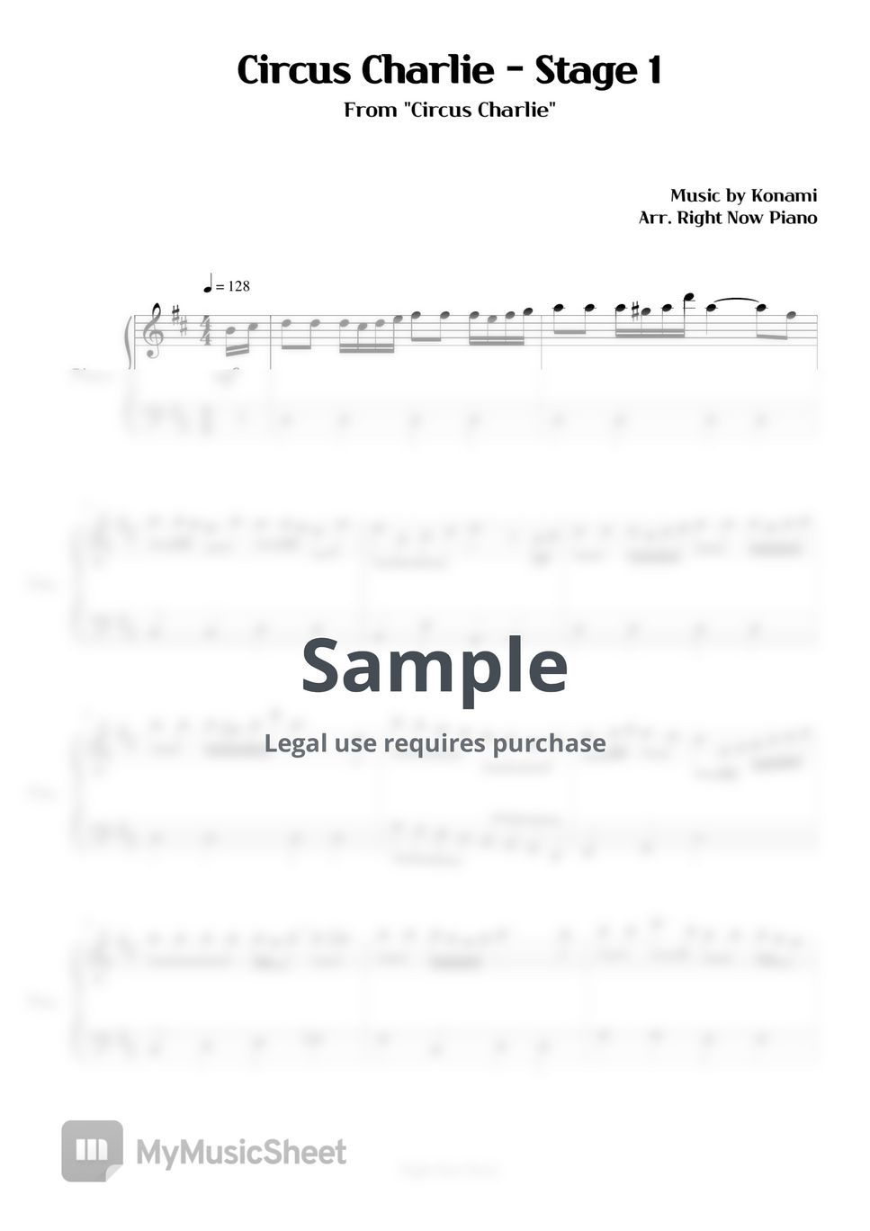 Circus Charlie - Circus Charlie - Stage 1 แผ่น by Right Now Piano