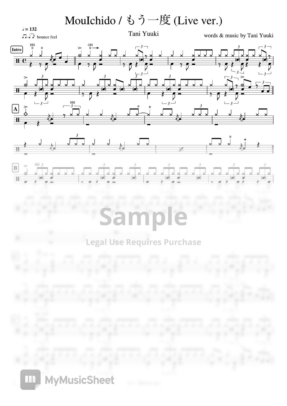 Tani Yuuki - MouIchido / もう一度 (Live ver.) Sheet Music by Cookai's J-pop ...