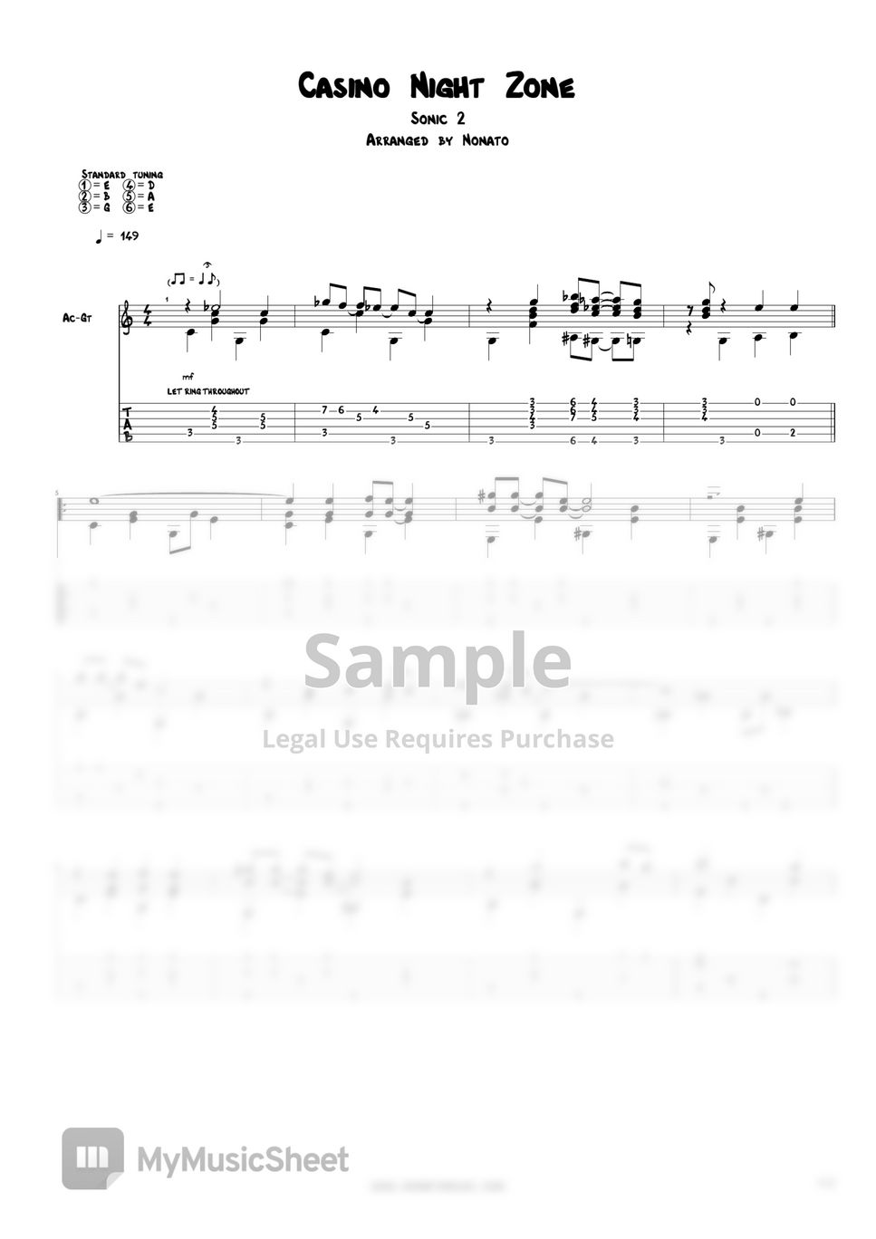 Masato Nakamura - Casino Night Zone [Sonic 2] Partitura by Nonatomusic