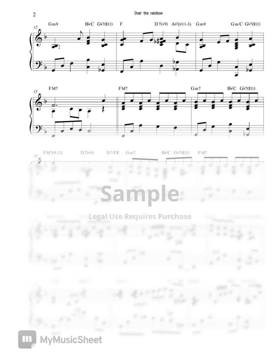 Judy Garland - Over the rainbow 악보 by NA_PIANO