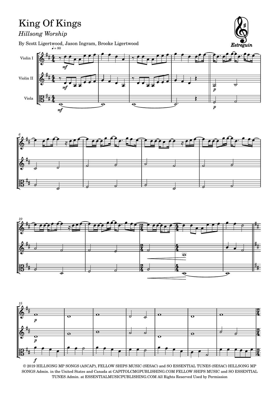 Hillsong Worship - King of Kings (String Trio Vln Vln Vla) Sheet Music ...