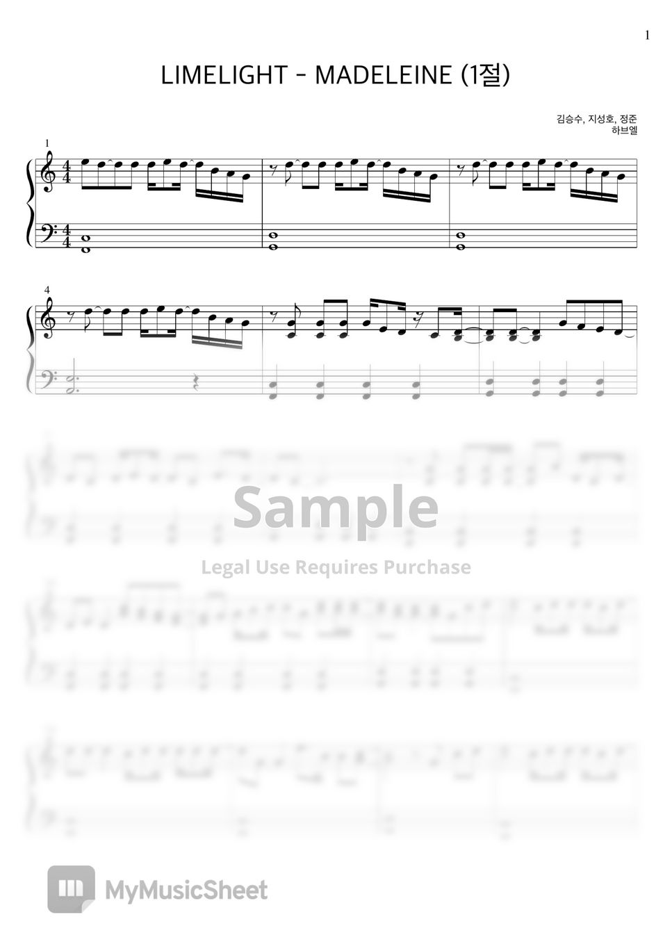 Limelight - Madeleine Sheet Music by umpiano