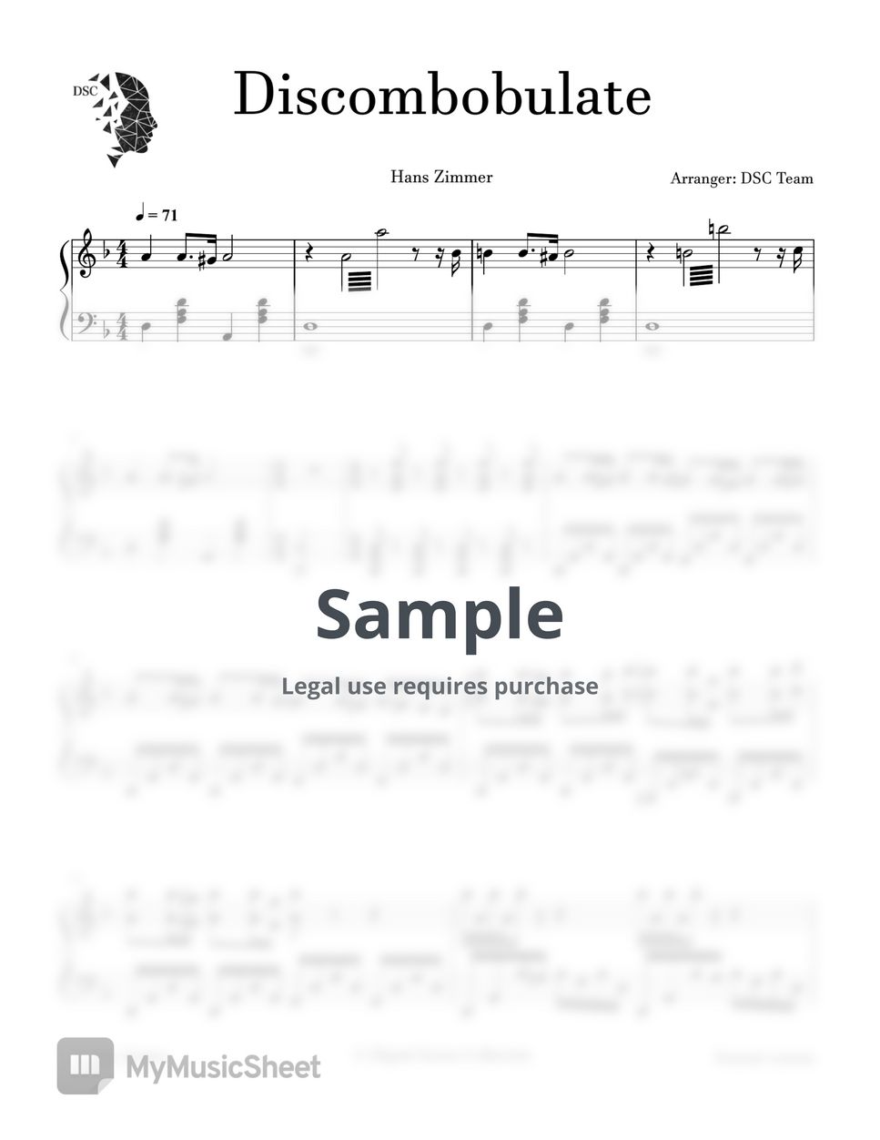 Hans Zimmer - Discombobulate Sheets by Digital Scores Collection