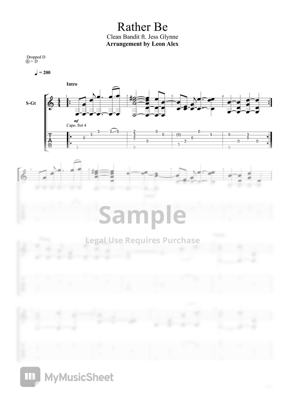 Clean Bandit - Rather Be (Guitar) Sheets by Leon Alex