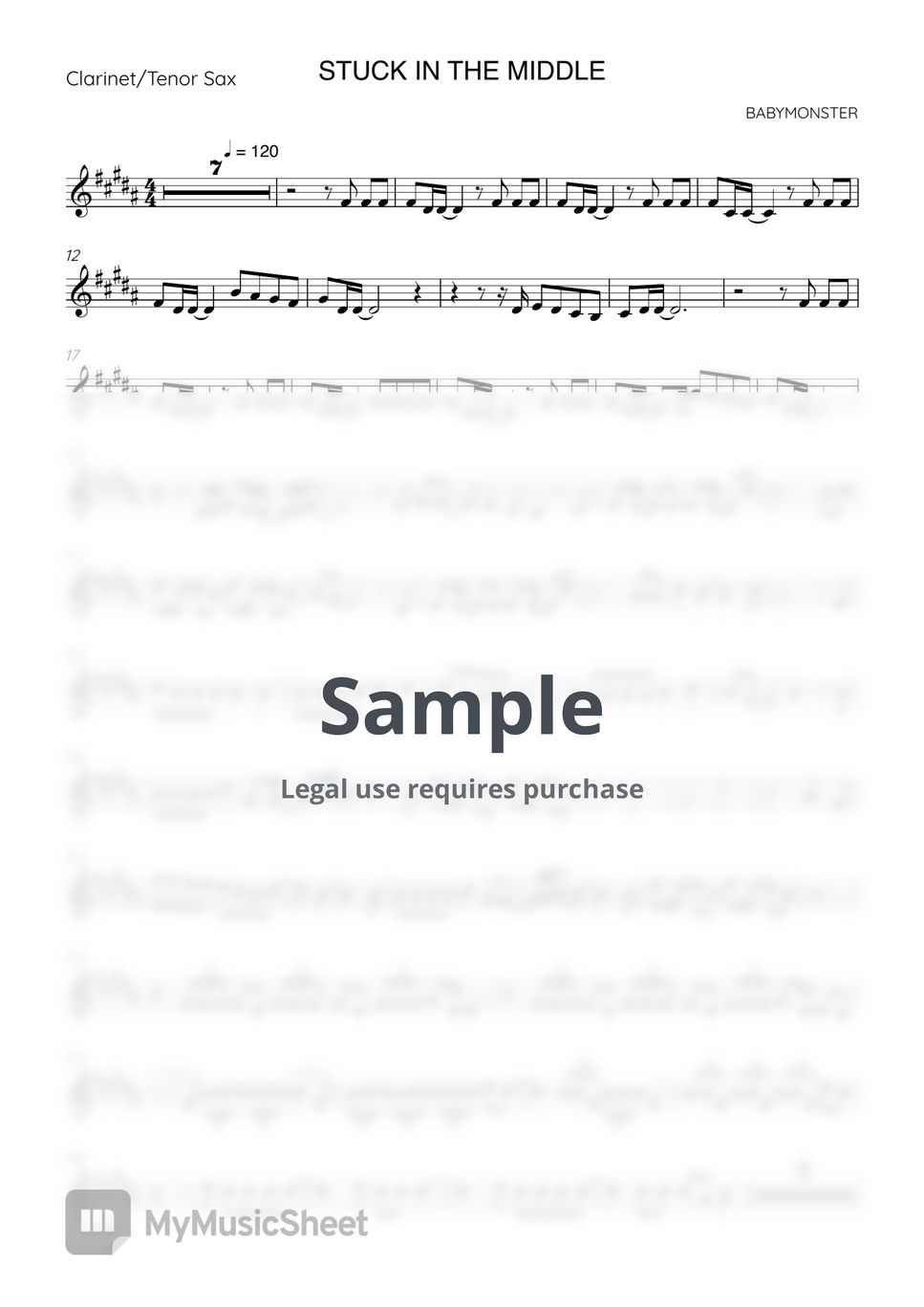 BABYMONSTER - STUCK IN THE MIDDLE Sheets by JL