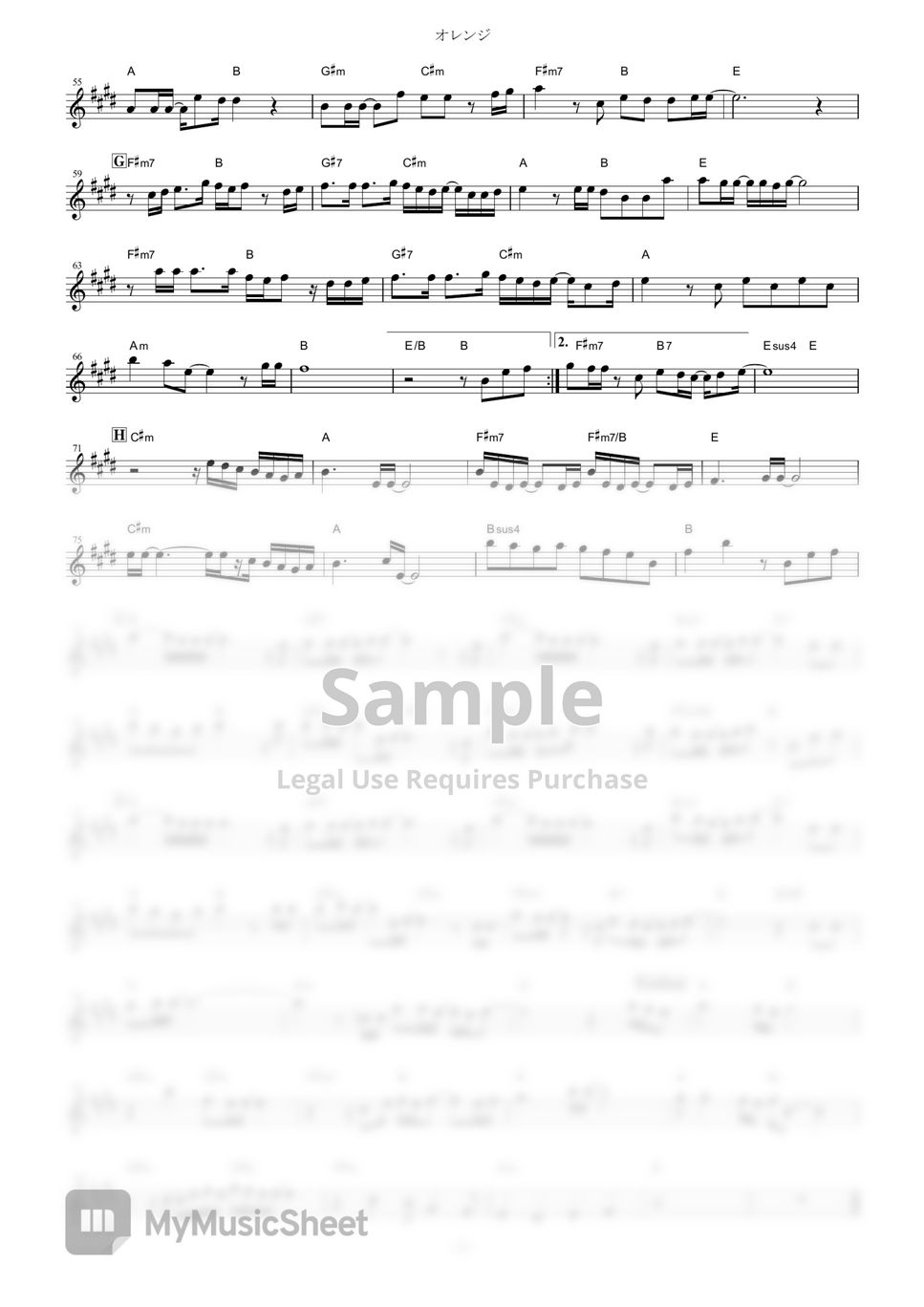 Your Lie in April - Orange (in Eb) Sheet Music by muta-sax