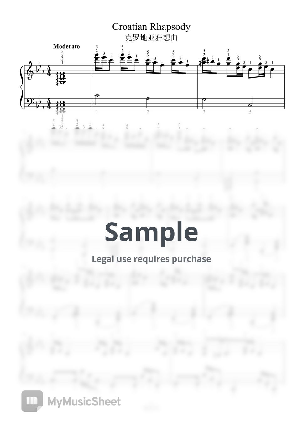 Tonci Huljic - Croatian Rhapsody克罗地亚狂想曲-全指法钢琴谱高清正版完整版 (Full Fingering ...
