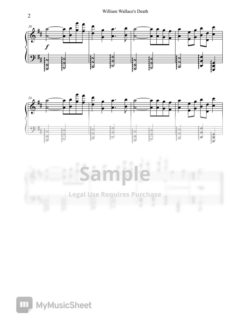 William Wallace's Death - Braveheart - James Horner Sheets