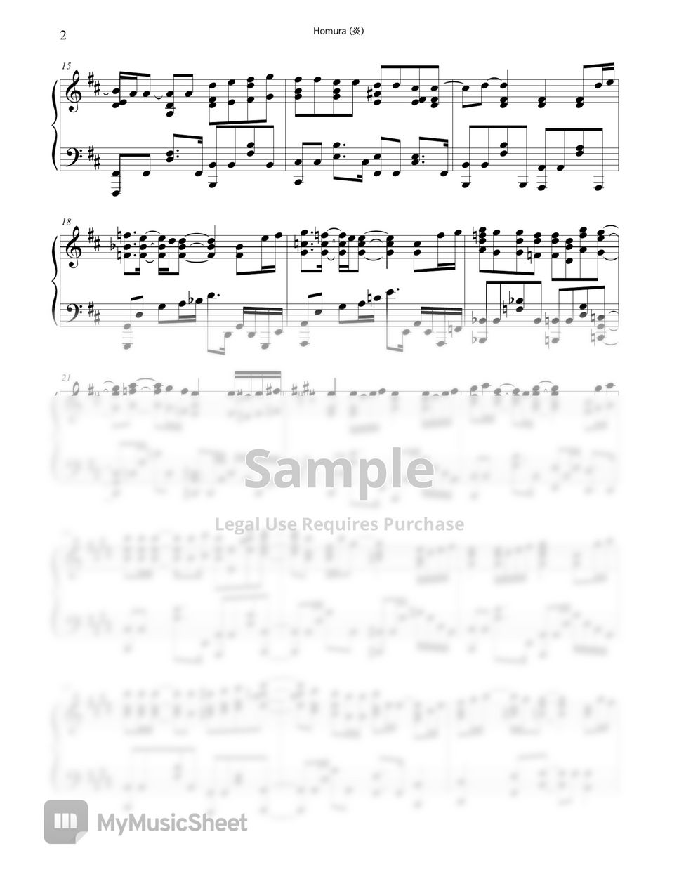 Lisa - Homura (炎) (鬼滅の刃 無限列車編 ost) Sheets by JAZZNOTE