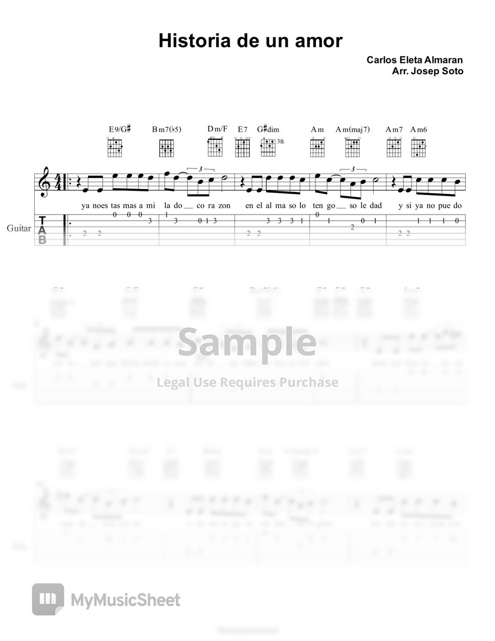 Historia de un amor Sheets by Josep Soto