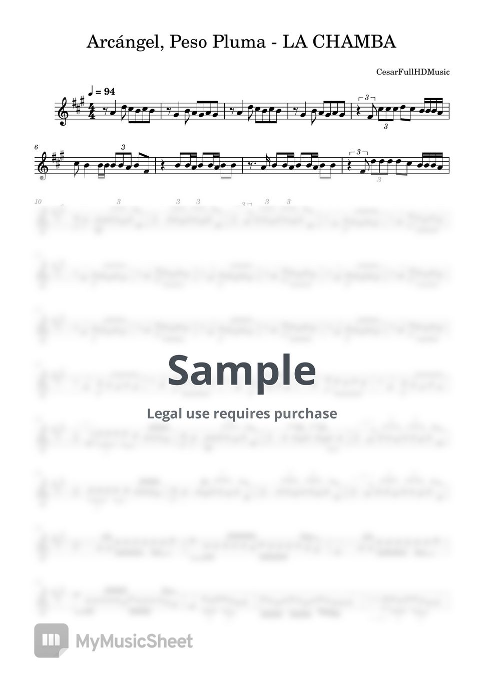 Arcángel, Peso Pluma - LA CHAMBA Sheet Music