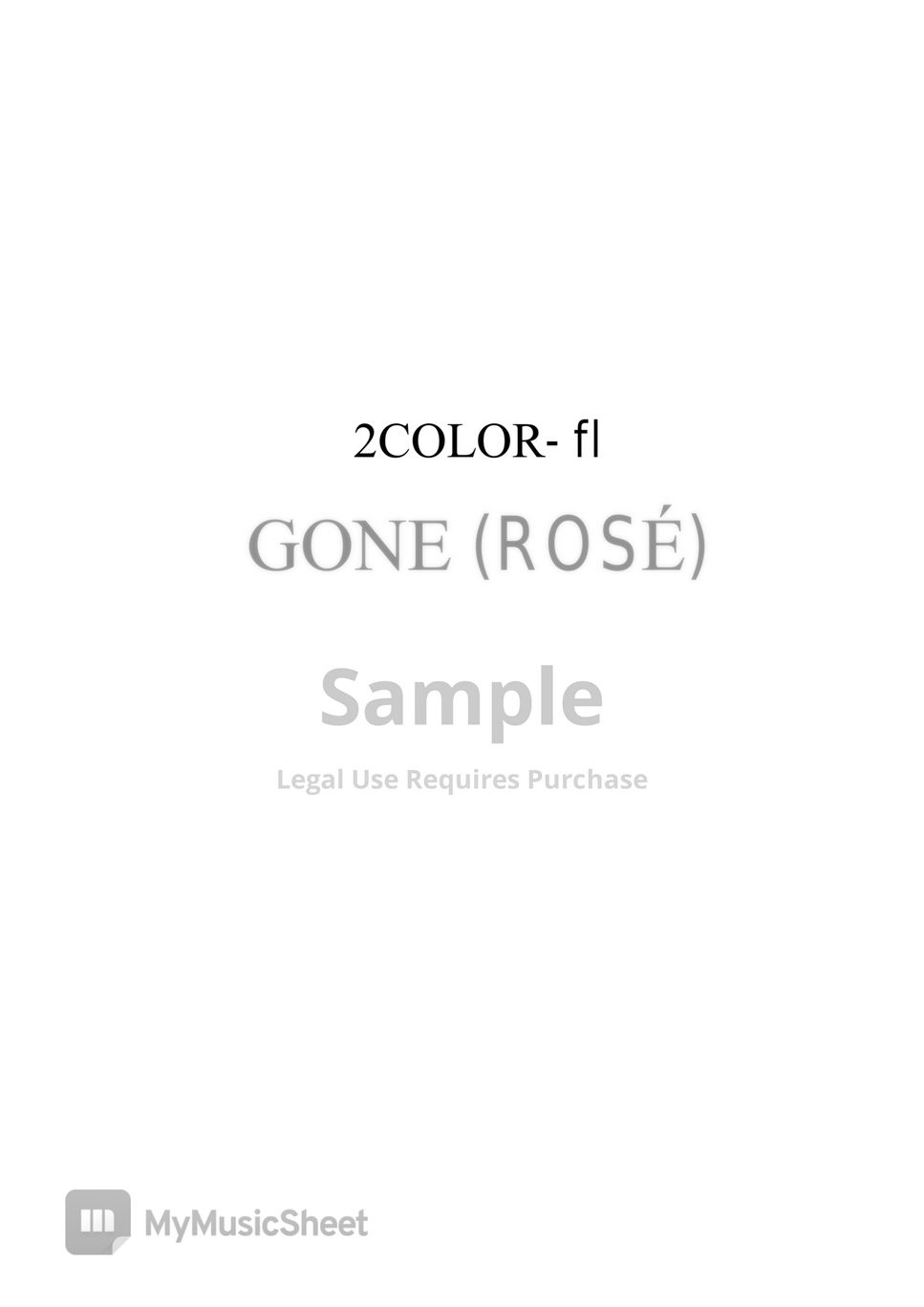 ROSÉ - GONE (로제 solo ) Partitura by 2COLOR