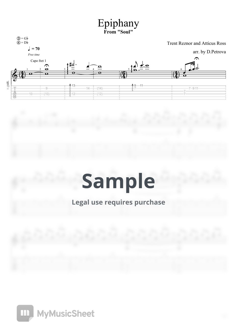 Trent Reznor - Epiphany (Fingerstyle Guitar Arrangement, Capo 1st fret ...