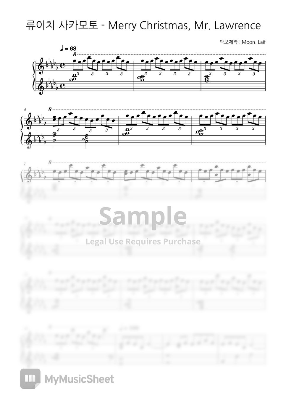 Ryuichi Sakamoto - Merry Christmas Mr. Lawrence Sheets by Moon. Laif