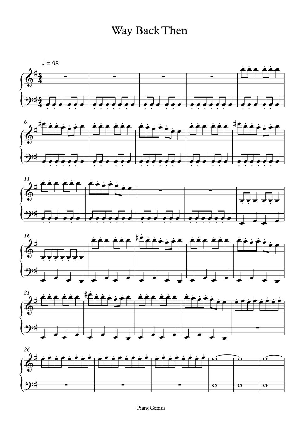 Squid Game - Way Back Then (EASY+MIDI) 악보 by PianoGenius