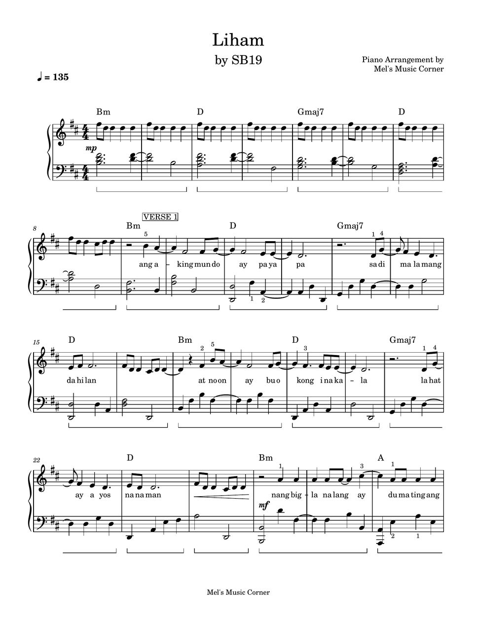 Sb19 Liham Piano Sheet Music Sheets By Mels Music Corner