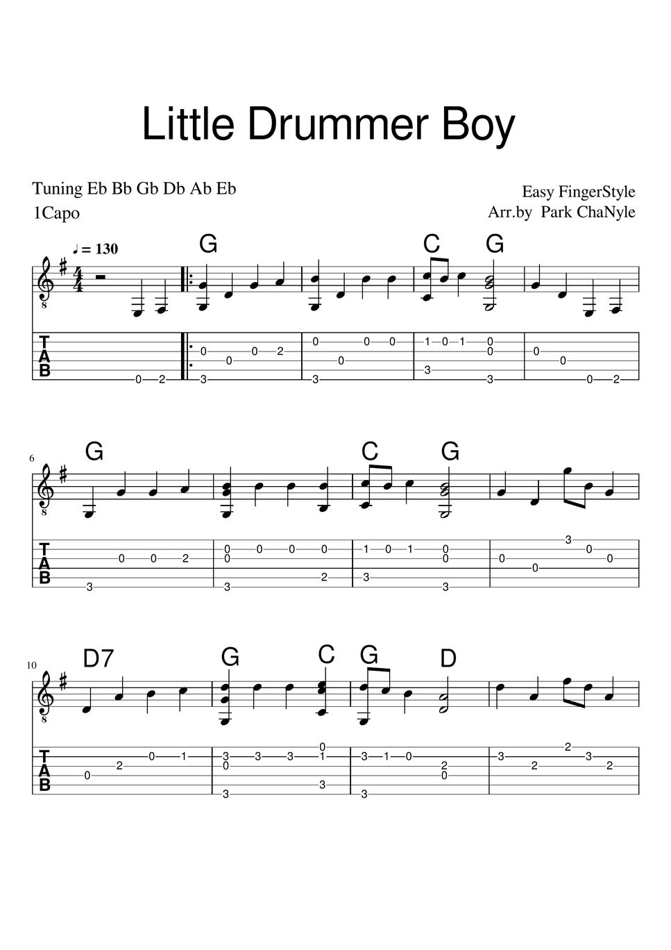 Katherine Kennicott Davis - Little Drummer Boy (Christmas Carols) Tab ...