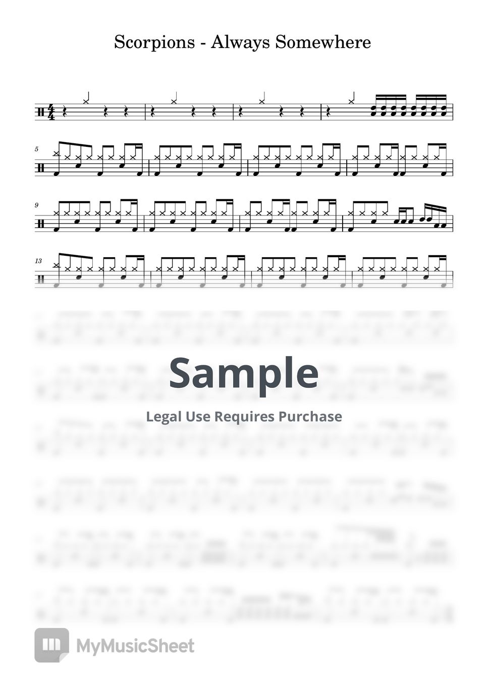 Scorpions - Scorpions - Always Somewhere (드럼악보) Sheets by 신희선