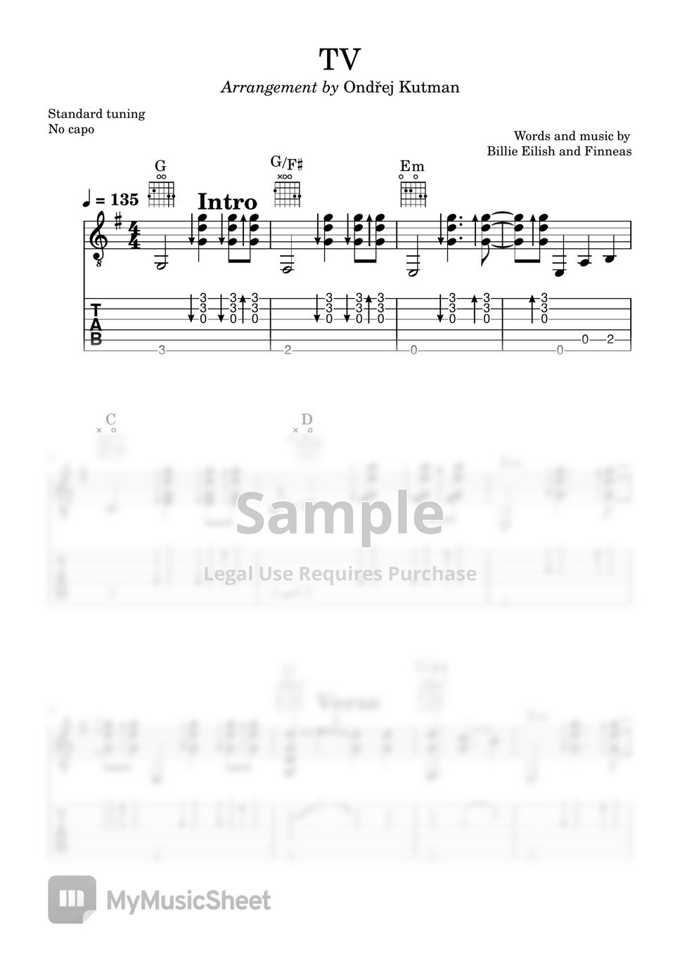 Billie Eilish - TV Tab + 1staff by Ondřej Kutman