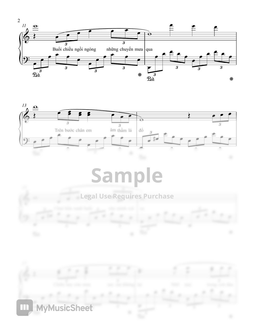 Diem Xua for Piano Sheet Music by Hai Mai