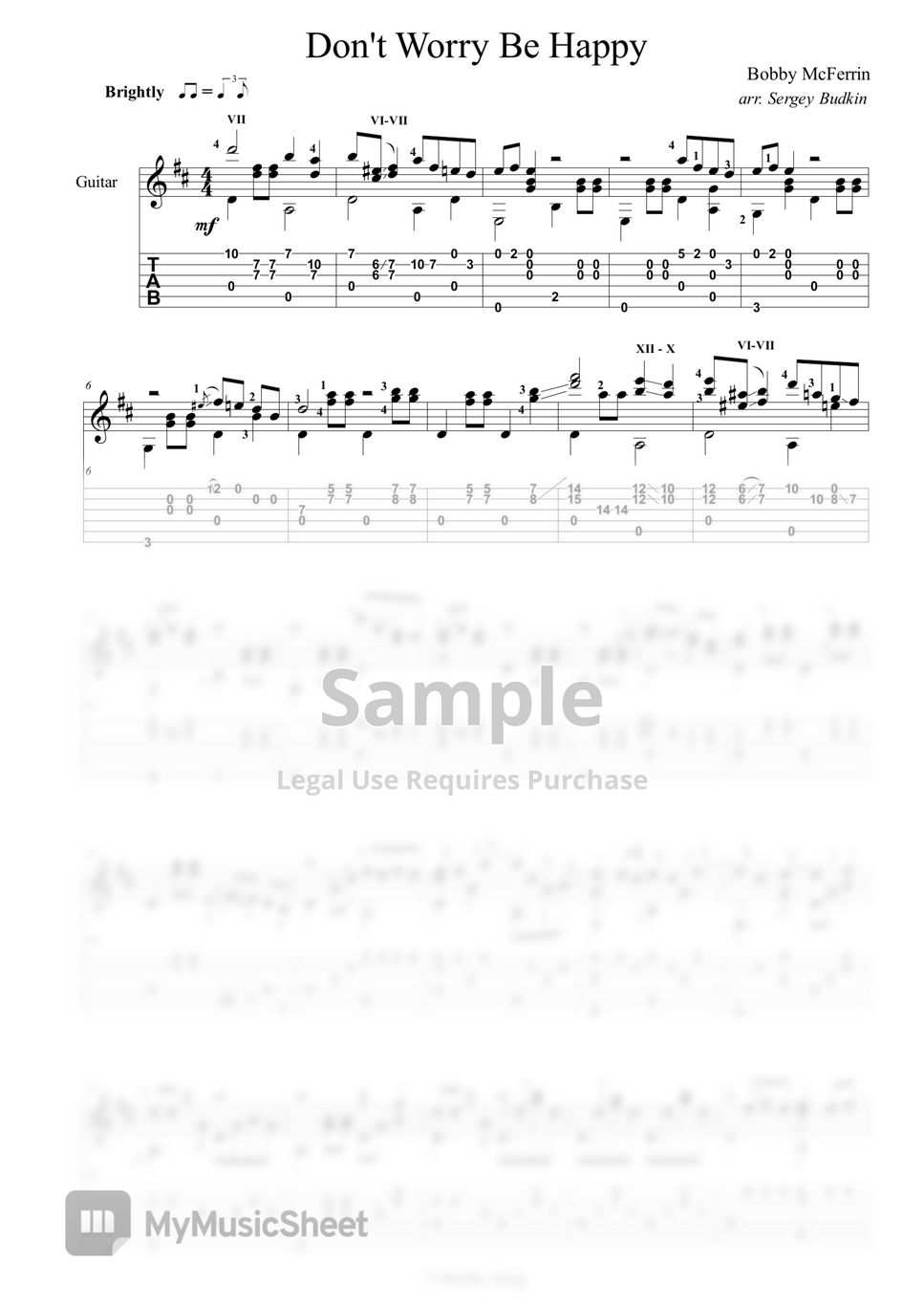 Bobby McFerrin - Don't Worry Be Happy Sheets by Buddy_King