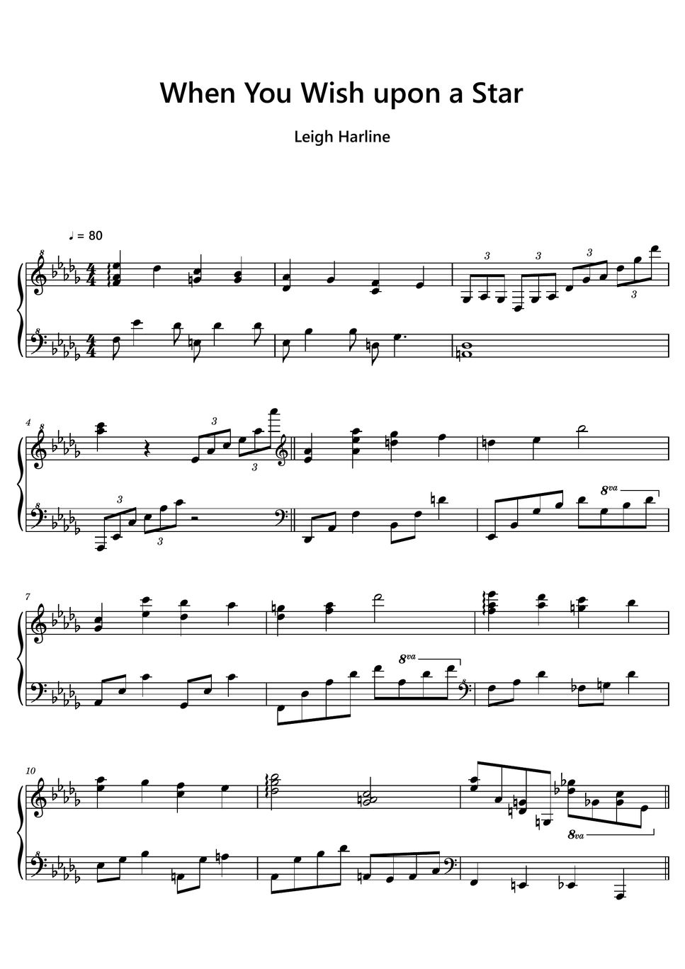 Leigh Harline - When You Wish Upon a Star [Pinocchio] (Sheet Music ...