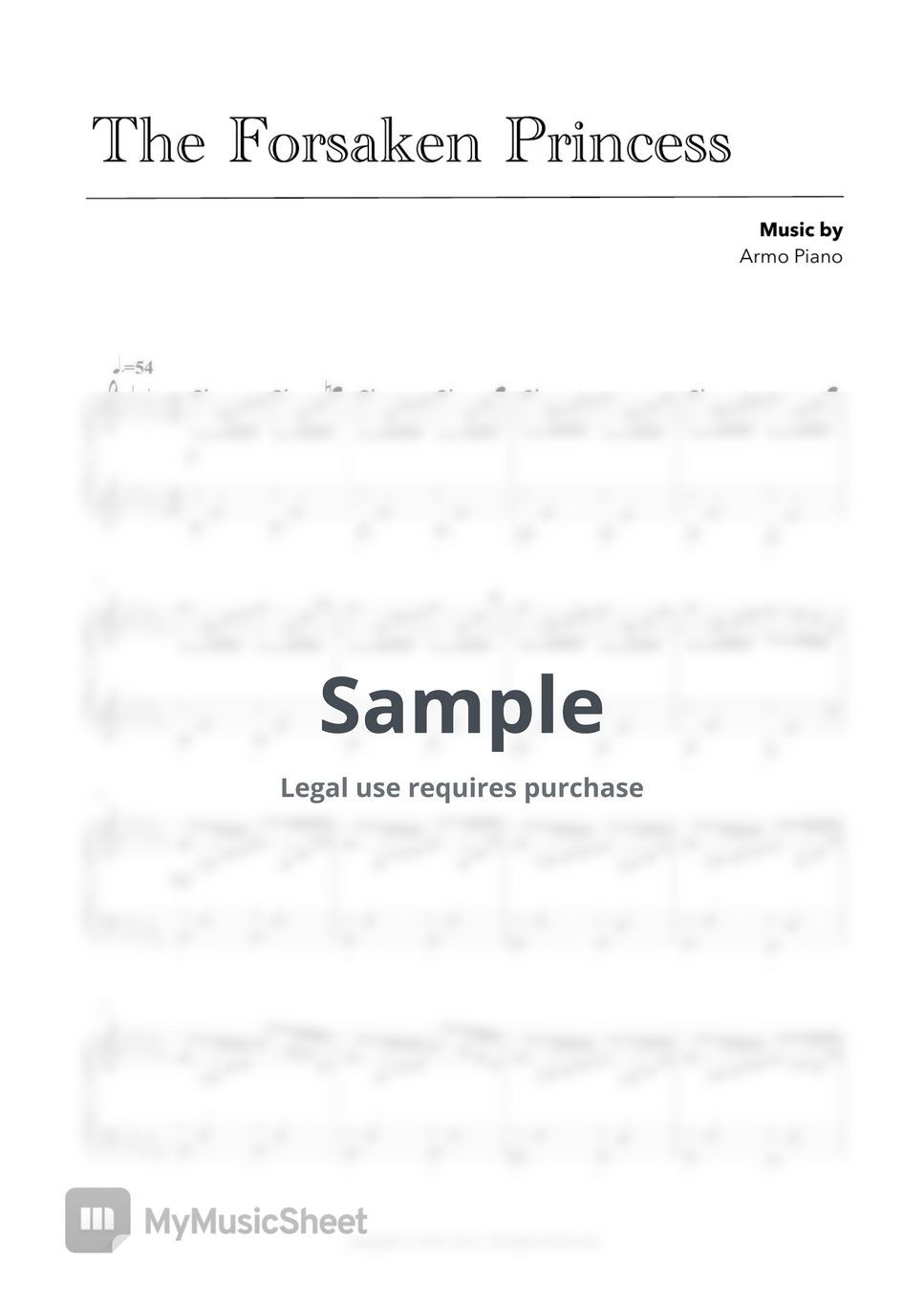 아르모 - the forsaken princess Sheet Music by 아르모