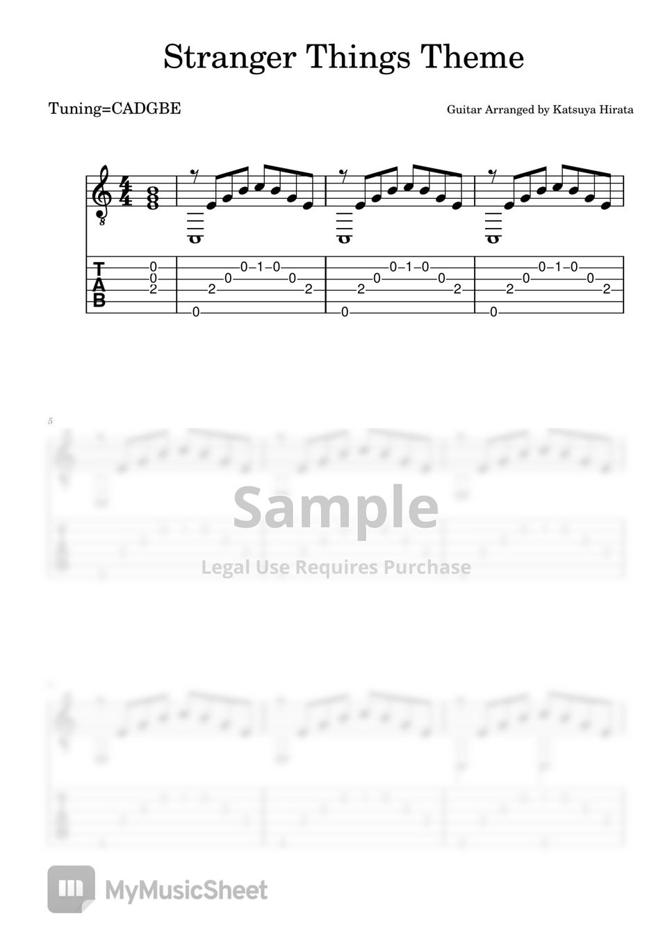 Stranger Things - Stranger Things - Theme Song 악보 by Katsuya Hirata