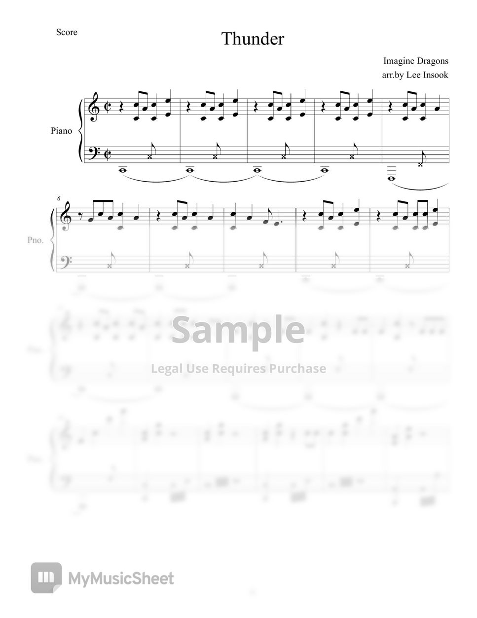 Imagine dragons - thunder Sheets by lisamusic