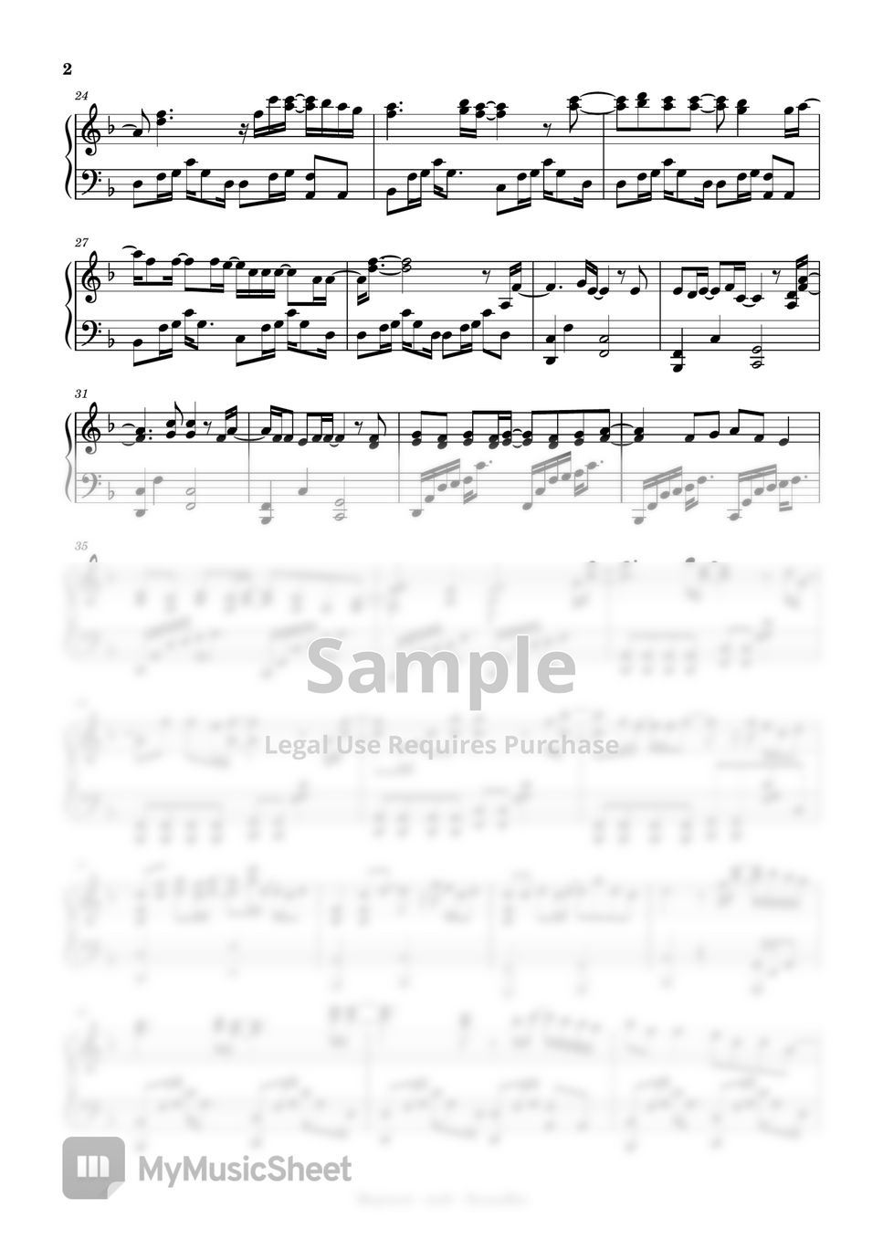 SennaRin - melt (intermediate, piano) Sheet Music by Mopianic