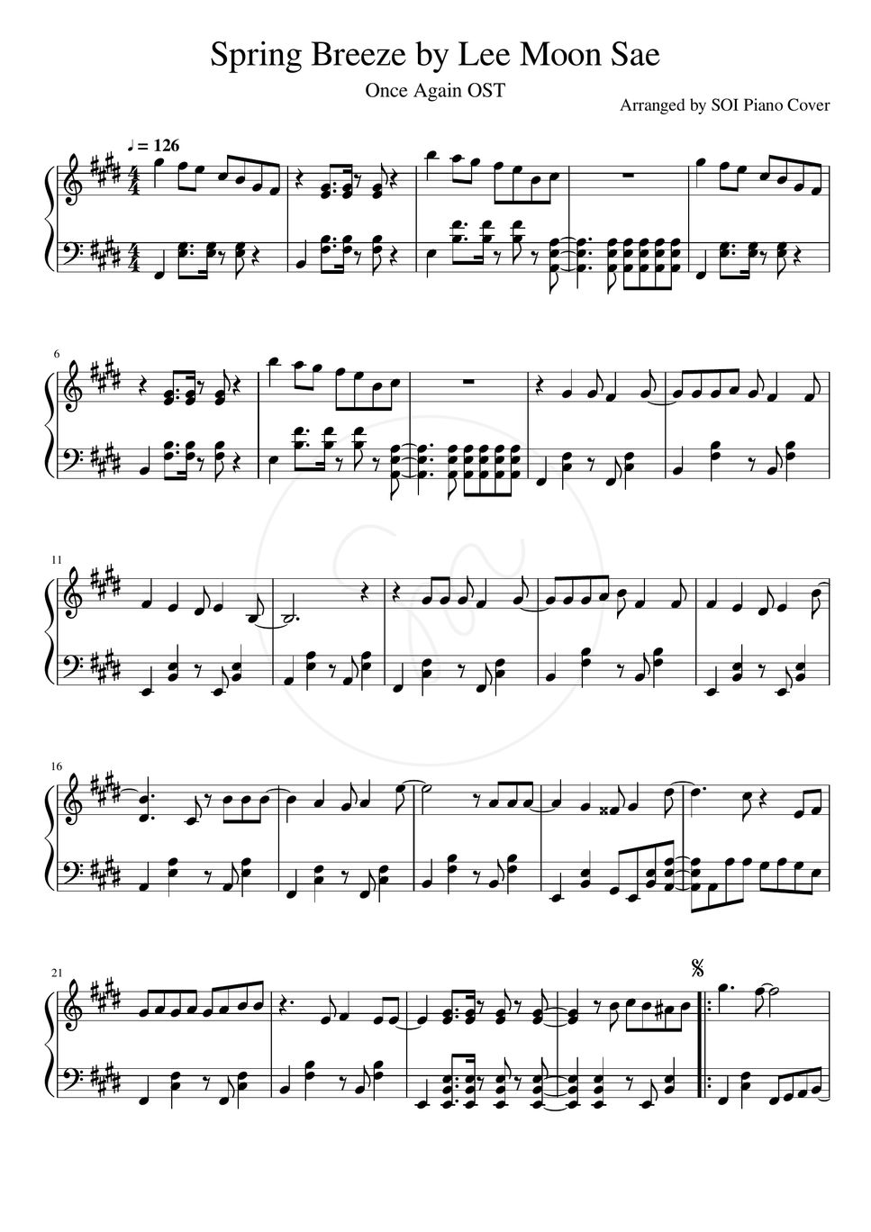 [Once Again OST] Lee Moon Sae - Spring Breeze (Feat. Naul) (Solo Piano ...