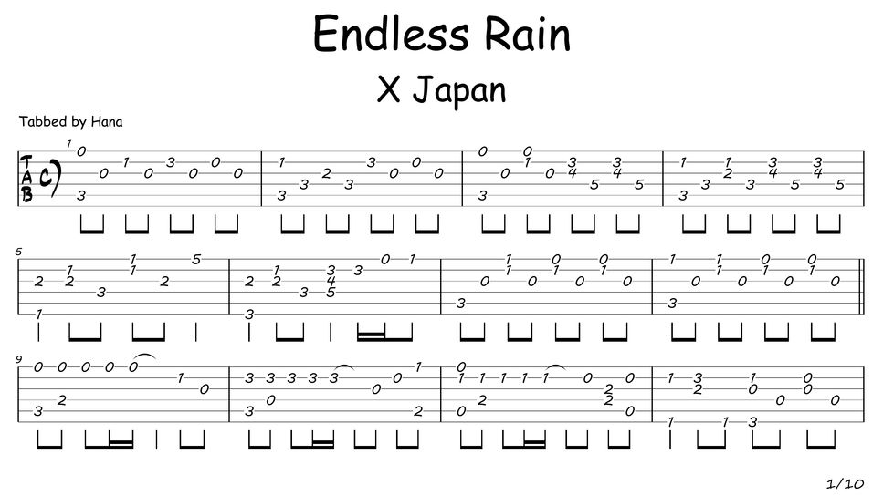 X Japan - Endless Rain Sheets by Hana