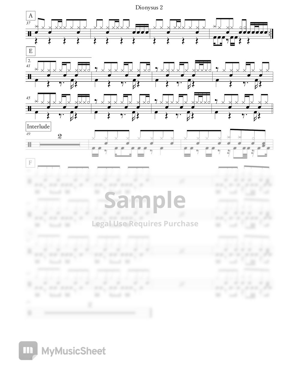 BTS - Dionysus Sheets by Arkadia Drums