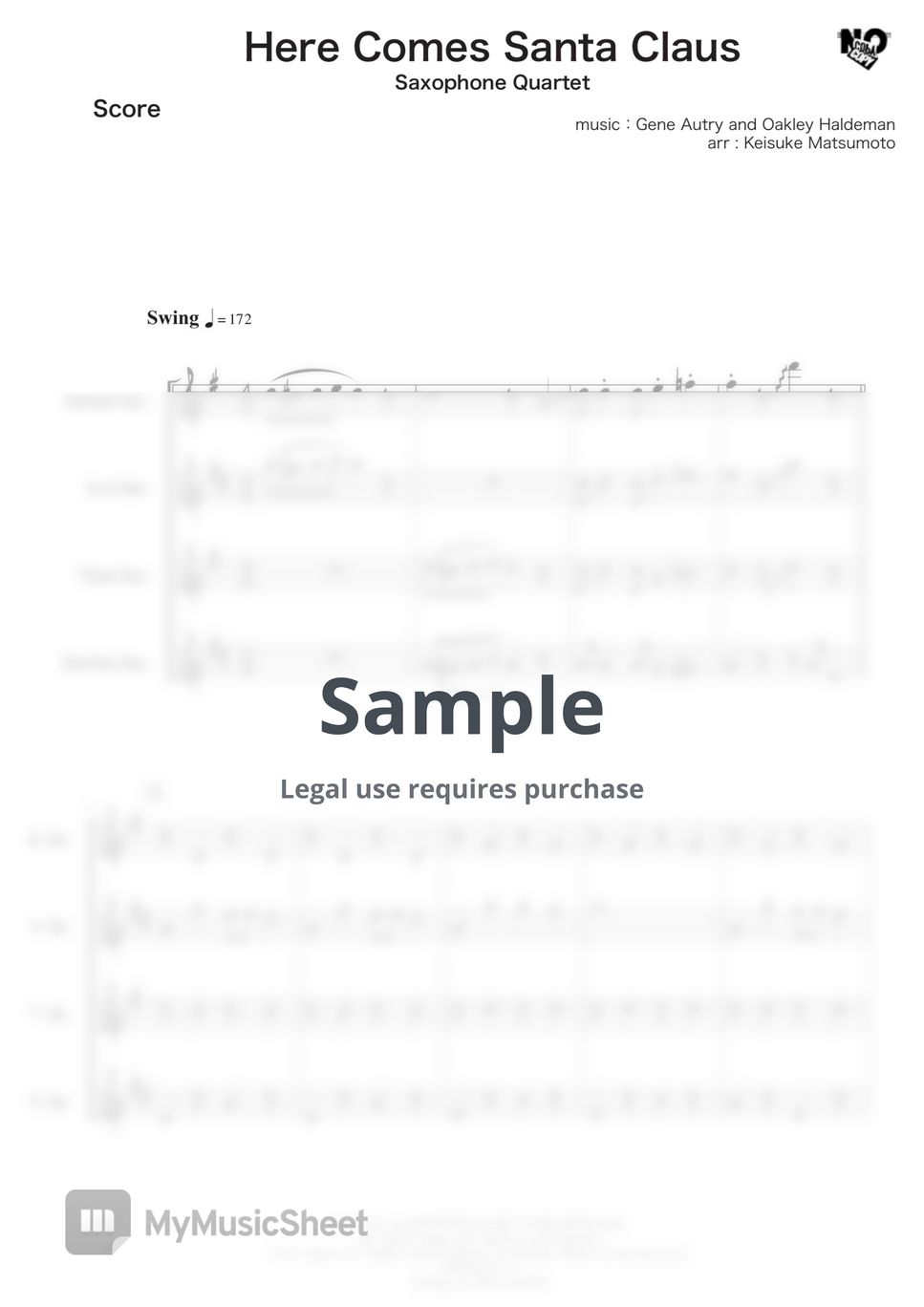 Gene Autry and Oakley Haldeman - Here comes Santa Claus (for Saxophone ...