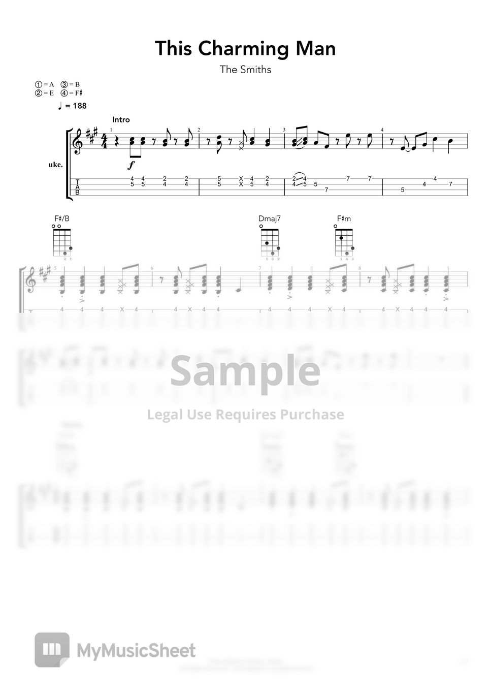 The Smiths - This Charming Man タブ + 五線譜 by 4stringboy