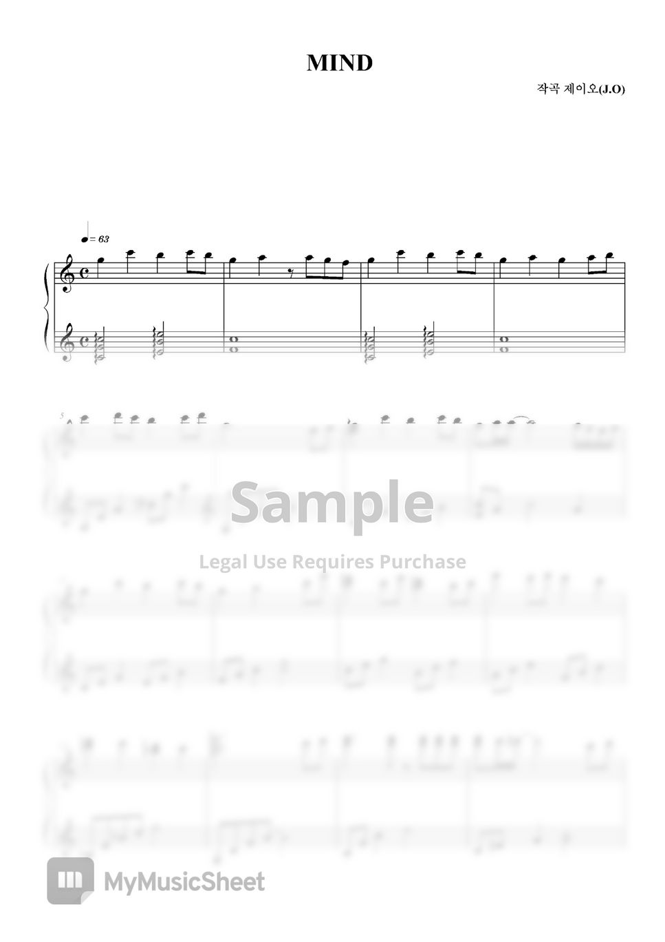 제이오(J.O) - MIND (뉴에이지 자작곡) Sheet Music