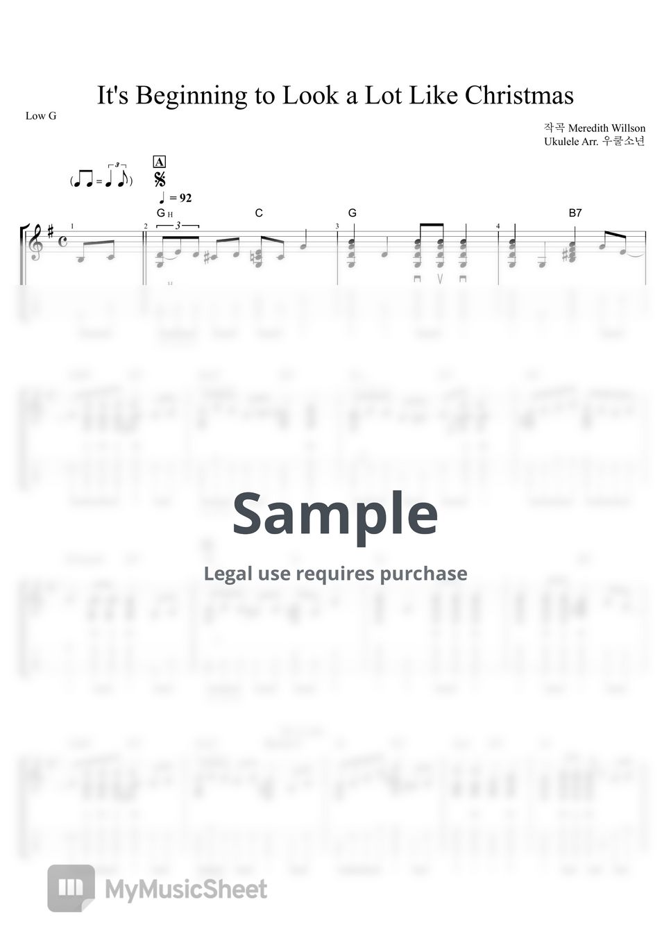 Michael Bublé - It's Beginning to Look a Lot like Christmas Sheets by 우쿨소년