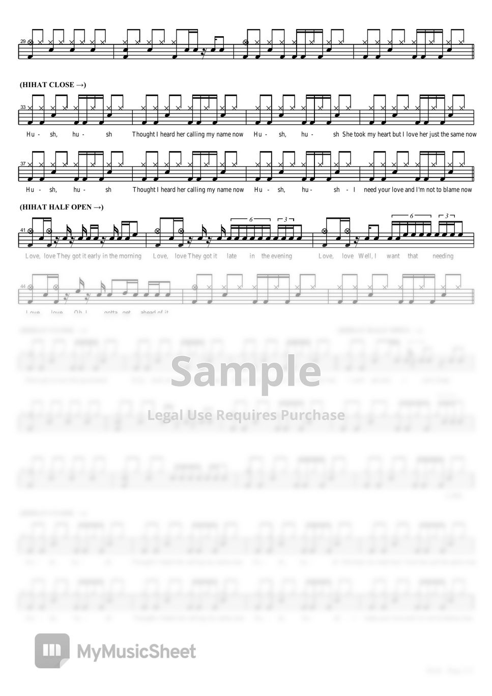 Deep Purple - Hush Sheet Music by COPYDRUM