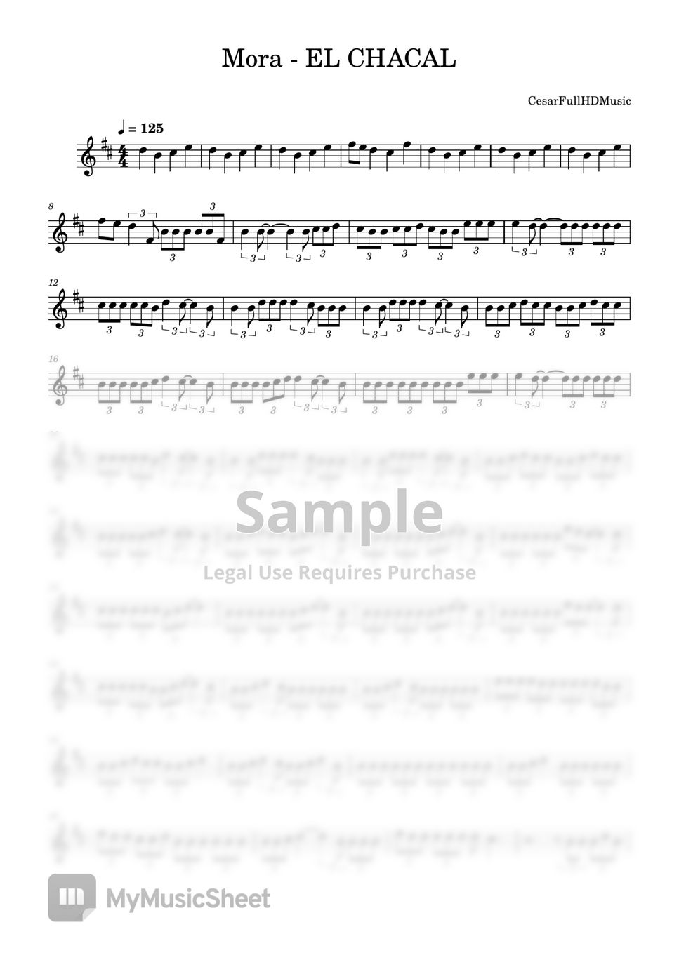 Mora - EL CHACAL Sheets