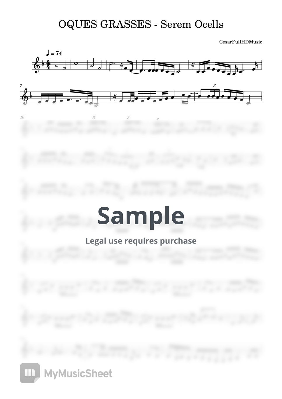 OQUES GRASSES - Serem Ocells Sheets